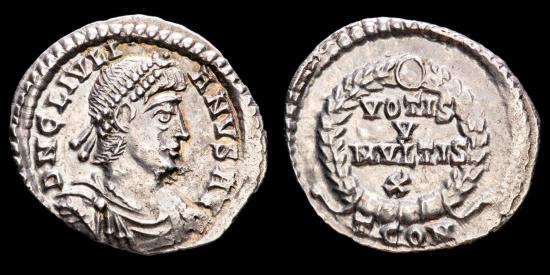 Julian II (360-363 A.D.) Silver siliqua. Arles. - VOTIS V MVLT X within ...