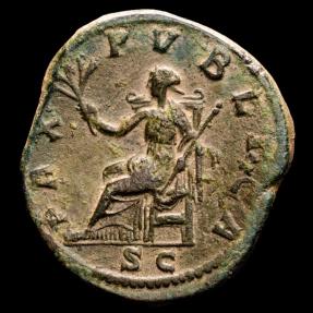 Pupienus as Maximus (238 A.D) bronze Sestertius. Minted in Rome. - PAX ...