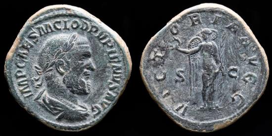 Marcus Clodius Pupienus Maximus, Æ Sestertius, Rome, 238 A.D ...
