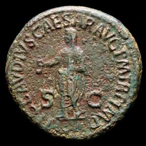 Antonia, bronze dupondius. Rome 42 A.D. - TI CLAVDIVS CAESAR AVG P M TR ...