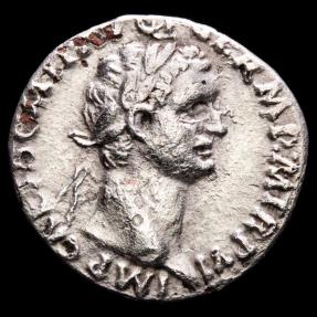 Domitian (81-96 A.D.) Fouree denarius, Rome, 87 A.D. - IMP XIIII COS ...