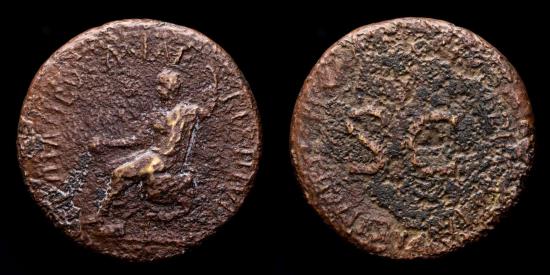 Tiberius for Divus Augustus, Bronze Sestertius, Rome 22-23 AD. DIVVS ...
