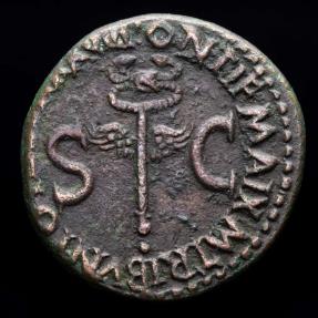 Tiberius. Bronze As, Rome, 34-35 A.D. - PONTIF MAXIM TRBVN POTEST XXXVI ...