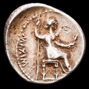 Tiberius (14-37 A.D.) Silver Denarius. Lugdunum. - PONTIF MAXIM (↺ ...