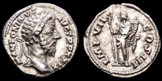 Marcus Aurelius (AD 161-180). Silver Denarius. Rome 175 A.D. - IMP VII ...