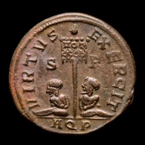 Constantine I (307-337 A.D.) - AE Follis. Aquileia 320 AD. - VIRTVS ...