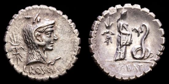 L. Roscius Fabatus. Silver serrate denarius, Rome, 64 B.C. - Juno ...