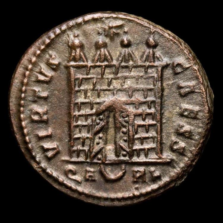 Constantius II Caesar - AE Follis, Arelate 328 AD. - VIRTVS CAESS QA RL ...