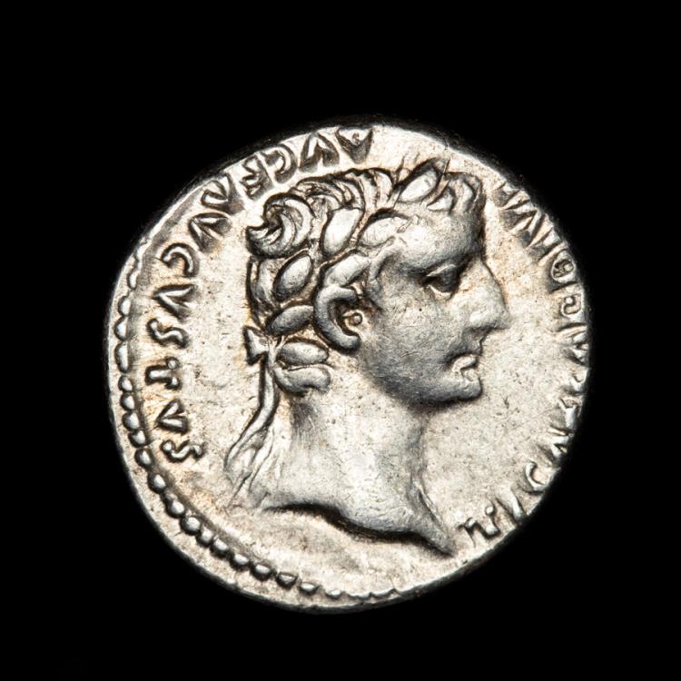 Tiberius (A.D. 14-37) silver denarius, Lugdunum. - TR POT XVII ...