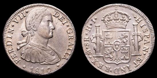 Spain - Fernando VII (1813 - 1833) Silver 8 reales 1810- Mexico (Mo) H·J.