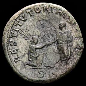 Hadrian (117-138 A.D.) Æ Sestertius. Rome, AD 130-133. - RESTITVTORI ...
