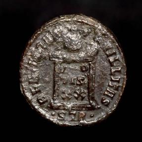 A very rare bust type of Crispus, Caesar, 316-326. Follis, Treveri, 322 ...