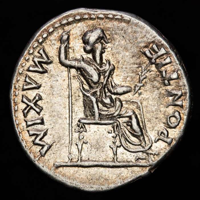Roman Empire - Tiberius, silver denarius. Minted in Lugdunum, AD 14-37 ...