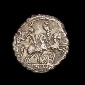 Anonymous, silver denarius, Wheel series, Rome 211-206 B.C. - The ...