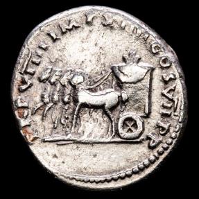 Titus, as Caesar, silver denarius. Rome, AD 79. - TR P VIIII IMP XIIII ...