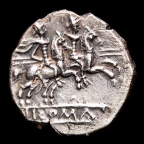 Roman republic - Anonymous AR Denarius. After 211 BC. The Dioscuri ...
