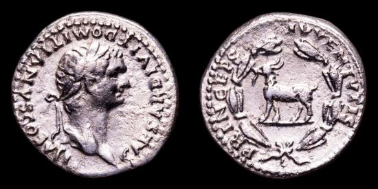 Domitian as Caesar (AD 69-81.) Rome. Silver Denarius. - PRINCEPS ...