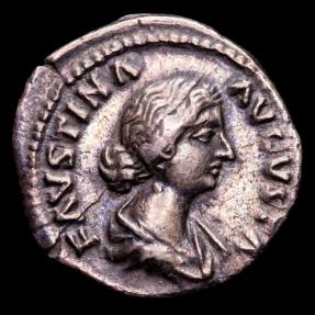 Faustina II Augusta (147-175 A.D.) Silver denarius. Rome, 154-157 AD ...