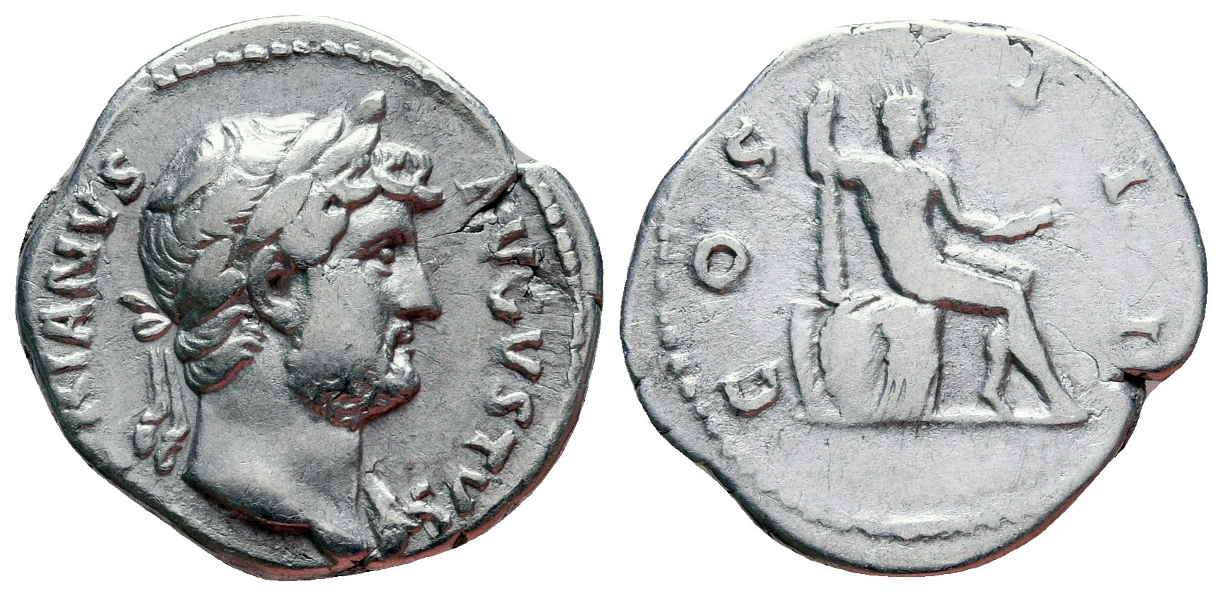 Hadrian AR Denarius. Rome, AD 124-128. | Roman Imperial Coins