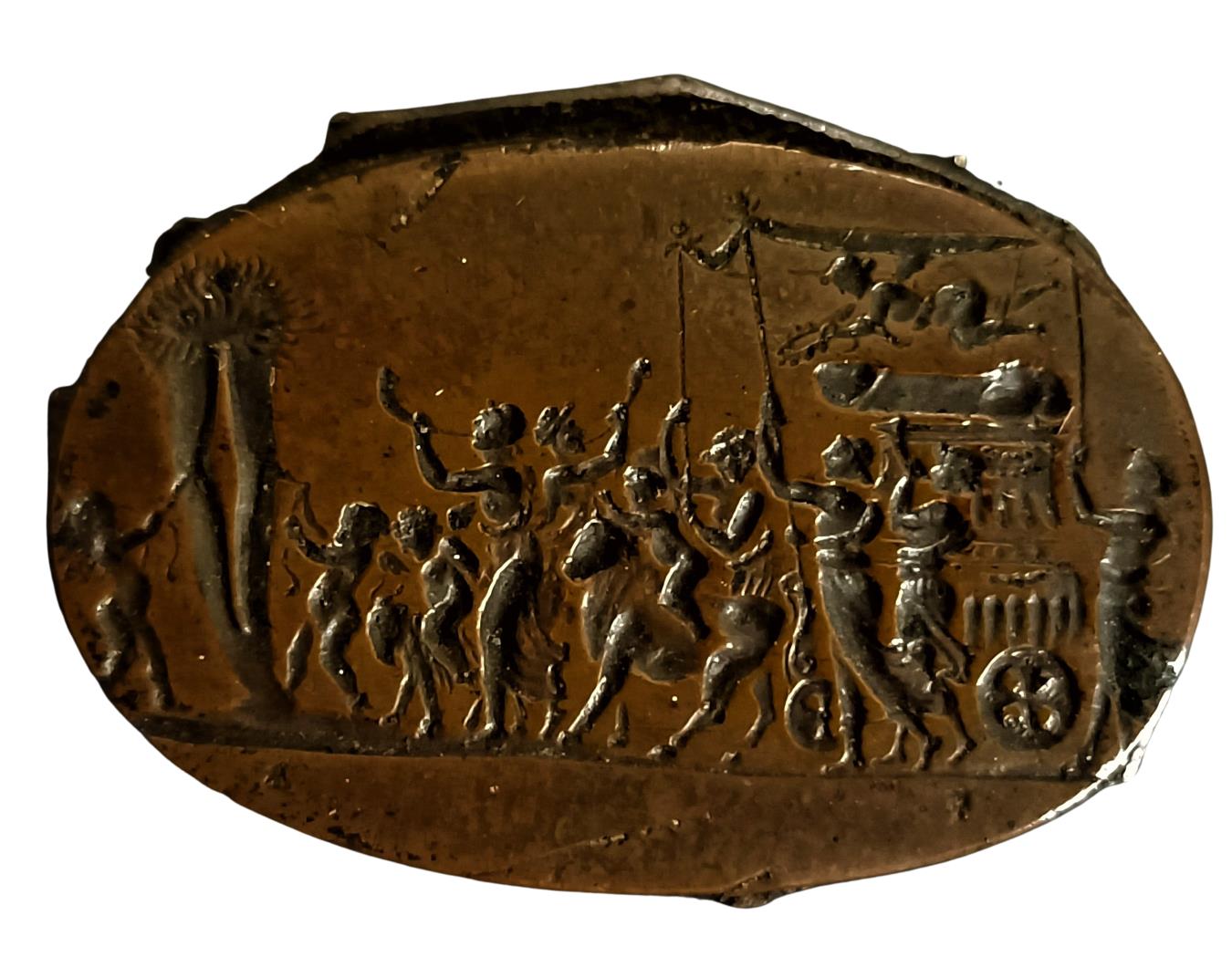 19Th Century metal erotic intaglio: The triumph of Priapus | Miscellaneous