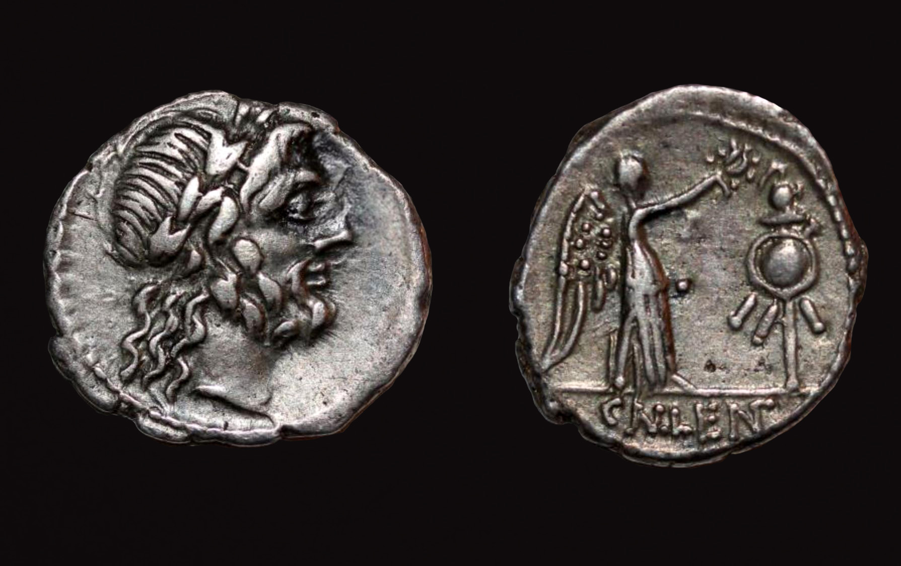 Cn. Cornelius Lentulus Clodianus Quinarius - 88 BC - From a European ...