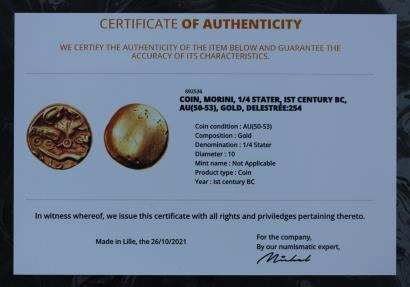 GAUL, Morini , AU-grade ,DT 254 var , early type with dotted annulet on ...