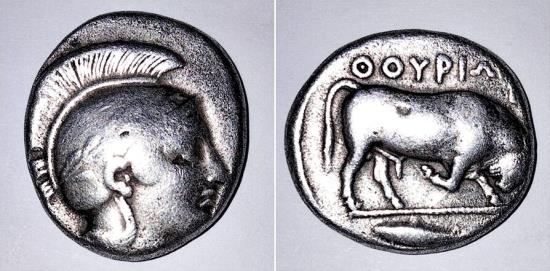 Silver Stater, Lucania Thouroi, 400-350 BC. | Greek Coins