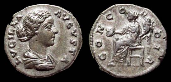 AR Denarius of Lucilla Augusta 164-168/169 AD., CONCORDIA, Extremely ...