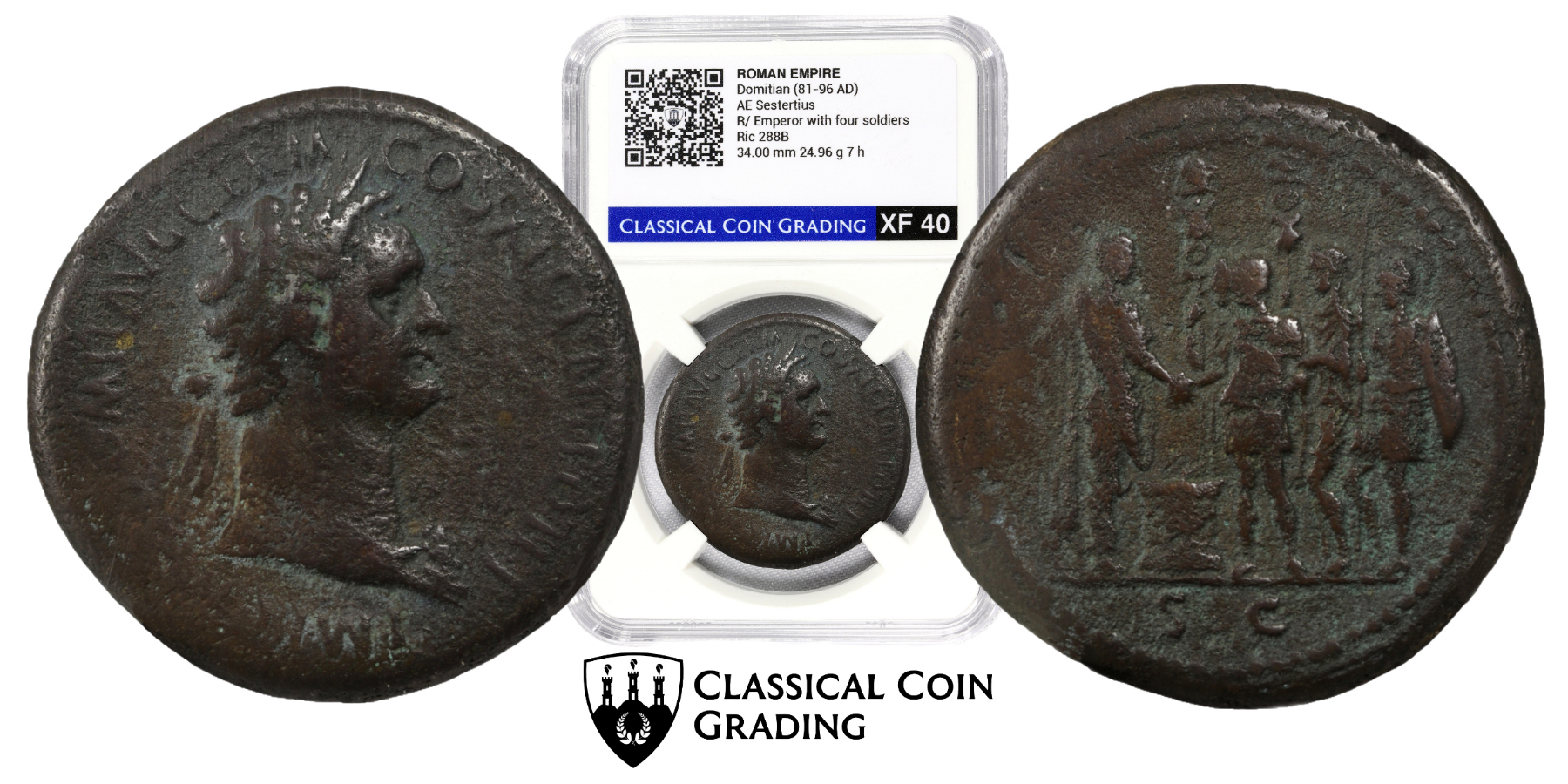 ★RARE-CCG-XF40★ Domitian, 81-96. Sestertius (Orichalcum) | Roman ...