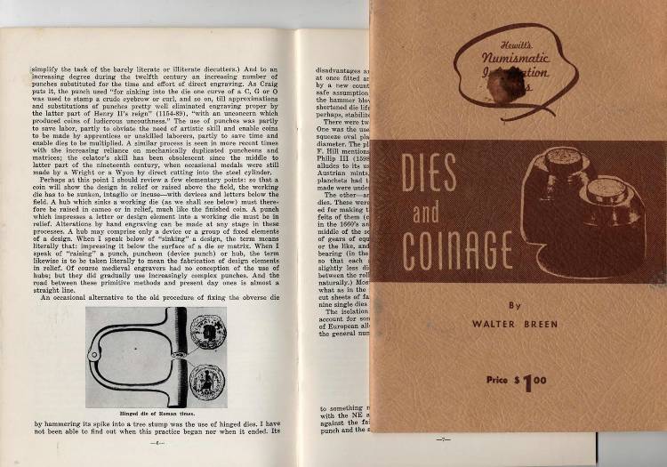 Dies and Coinage, by Walter Breen. | Ancient Coin Books