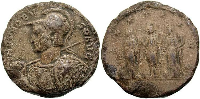 Probus. A.D. 276-282. Clay medallion. VF. A 19th century museum study ...