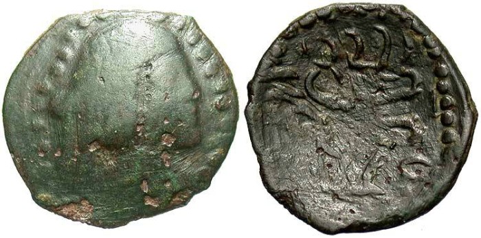 Chach/Sogd. Asbar. Ca. 3rd-4th centuries A.D. Æ 17 mm. Bukhara type ...