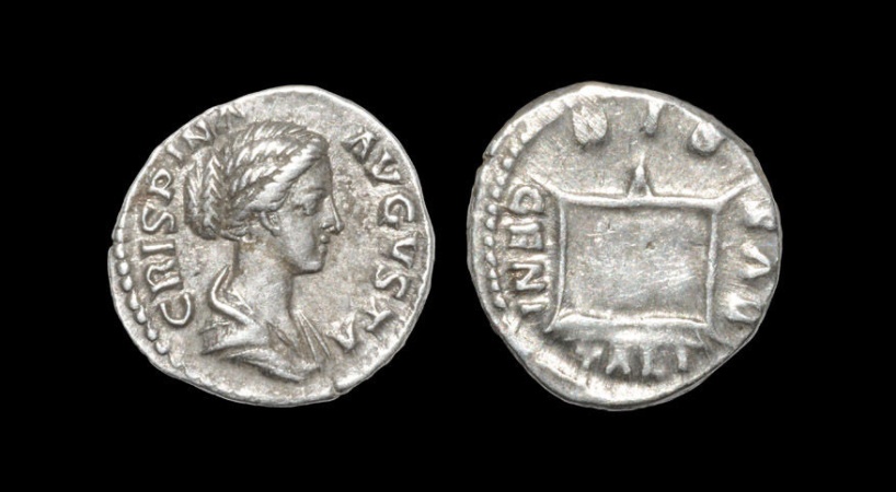 Crispina - Altar Denarius | Roman Imperial Coins